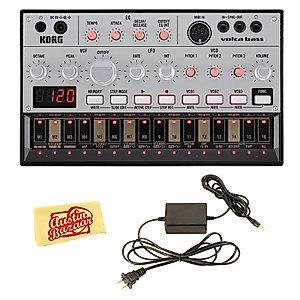 Korg Volca Bass Analogue Bass Machine Bundle with Power Supply and Austin Bazaar Polishing Cloth