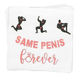 Bachelorette Party Napkins Naughty, Bachelorette Party Decorations Favors, Male Dancer Bachelorette Napkins, Bridal Shower Supplies, Hen Party Sign, Bachelorette Party Decorations (5 x 5 In, 50-Pack)