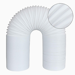 Portable Air Conditioner Universal Exhaust Hose 5 Inch Diameter 59" Long Clockwise Thread Room Airconditioner AC Vent Replacement Tube