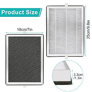 Yweller MA-25 H13 True HEPA Replacement Filter Compatible with MA-25-W1 MA-25-W2 MA-25-B1 MA-25-B2 MA-25-S1 MA-25-S2 MA-25R MA-25R-1 MA-25R-2 4Pack