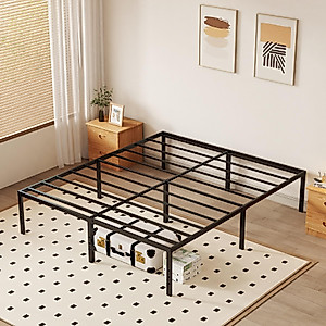 Joceret Metal Bed Frame,18 Inches California King,Simple Metal Platform Bed Frame,Storage Space Under The Bed Heavy Duty Frame Bed,Durable,Suitable for Bedroom,Black