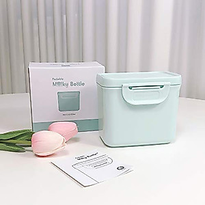 Portable Baby Formula Dispenser Container for Travel Outdoor Milky Bottle (Mint, Small (150g))
