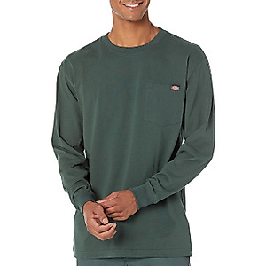 Dickies Men's Long Sleeve Heavyweight Crew Neck, Hunter Green, Large