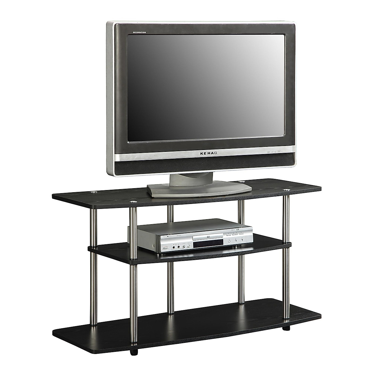 Convenience Concepts Designs2Go No Tools 46 inch 3 Tier Wide TV Stand, Black