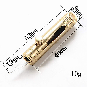 SZHOWORLD Brass Mini Retractable Utility Knife/Mini Box Cutter Small EDC Pocket Portable Knife, Ultra Compact and Lightweight