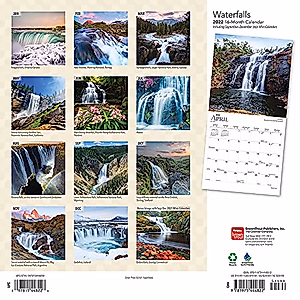 Waterfalls 2022 12 x 12 Inch Monthly Square Wall Calendar with Foil Stamped Cover, Nature Rivers Lakes
