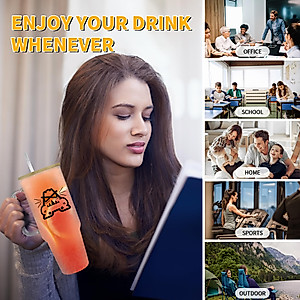 AGH 40oz Sublimation Glass Tumbler with Handle, 4pcs Clear Sublimation Glass Cups Blanks with Bamboo Lid & Plastic Straw, Reusable Iced Coffee Cup Fits in Car Cup Holder