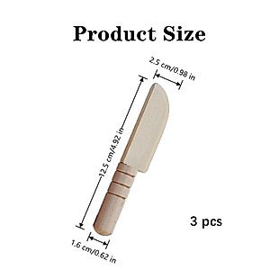 TDGBIH 3 PCS Wooden Kids Knife Safe Toddler Knife Kids Cutting Knife Child Knife Kids Kitchen Tools for Cooking,Children's Safe knives,Cutting Veggies Fruits Salad Cake(For 2-10 Years Old)