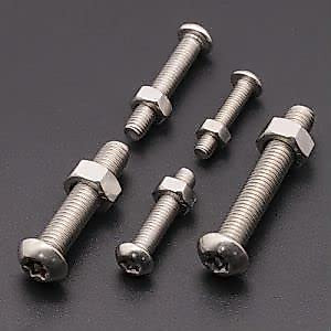 M8-1.25 x 45mm Button Torx Drive Head Machine Screws with Stainless Steel Hex Nuts, Torx with Pin Tamper Resistant Security Screws, 304 Stainless Steel 18/8, 8 Sets