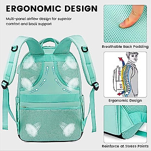 LOVEVOOK Laptop Backpack for Women, Large Capacity College Backpacks Water Resistant Travel Work Bag with USB Port, Fit 15.6 Inch Laptop