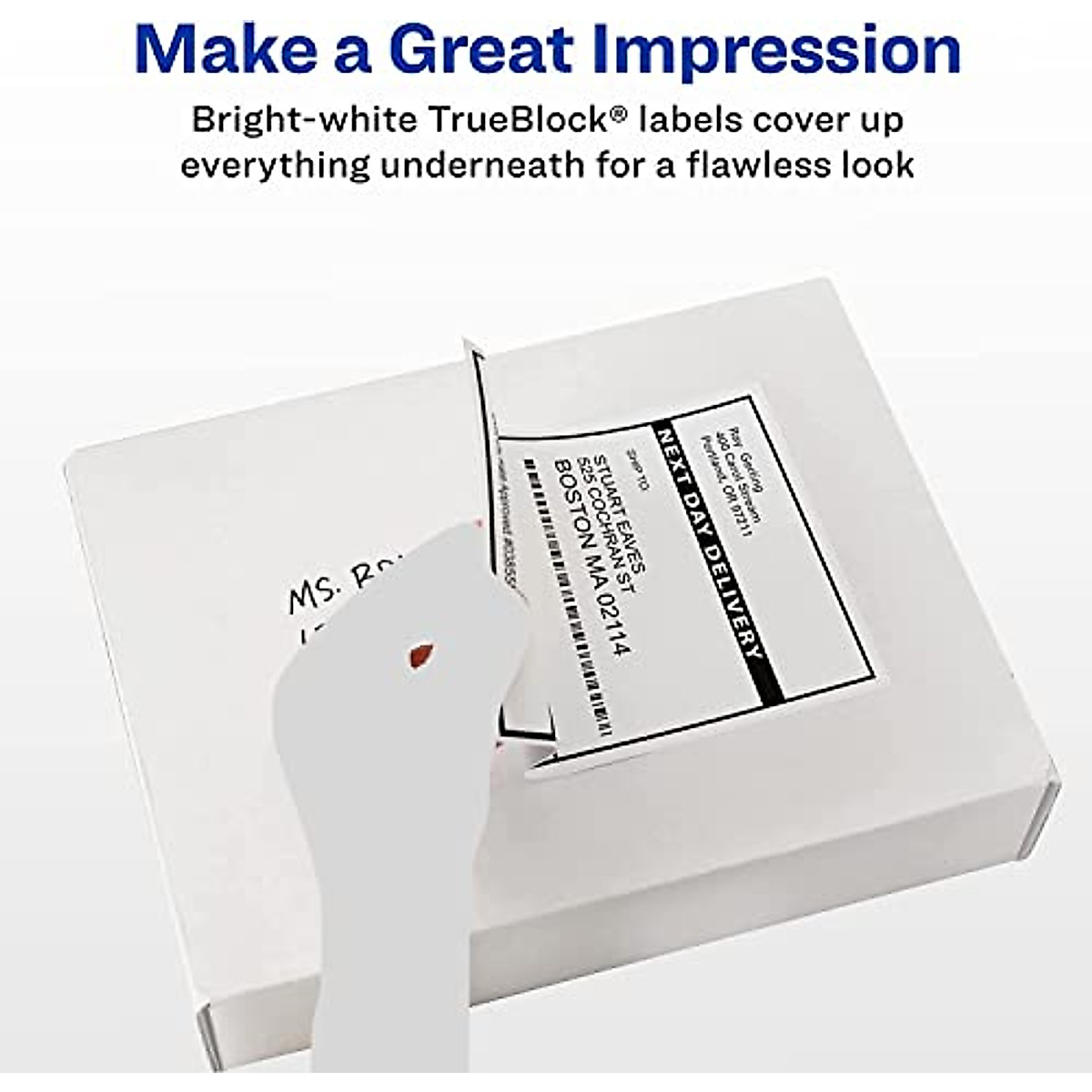 Avery Printable Shipping Labels, 5.5" x 8.5", White, 50 per Pack, 2 Packs, 100 Blank Mailing Labels (8126)