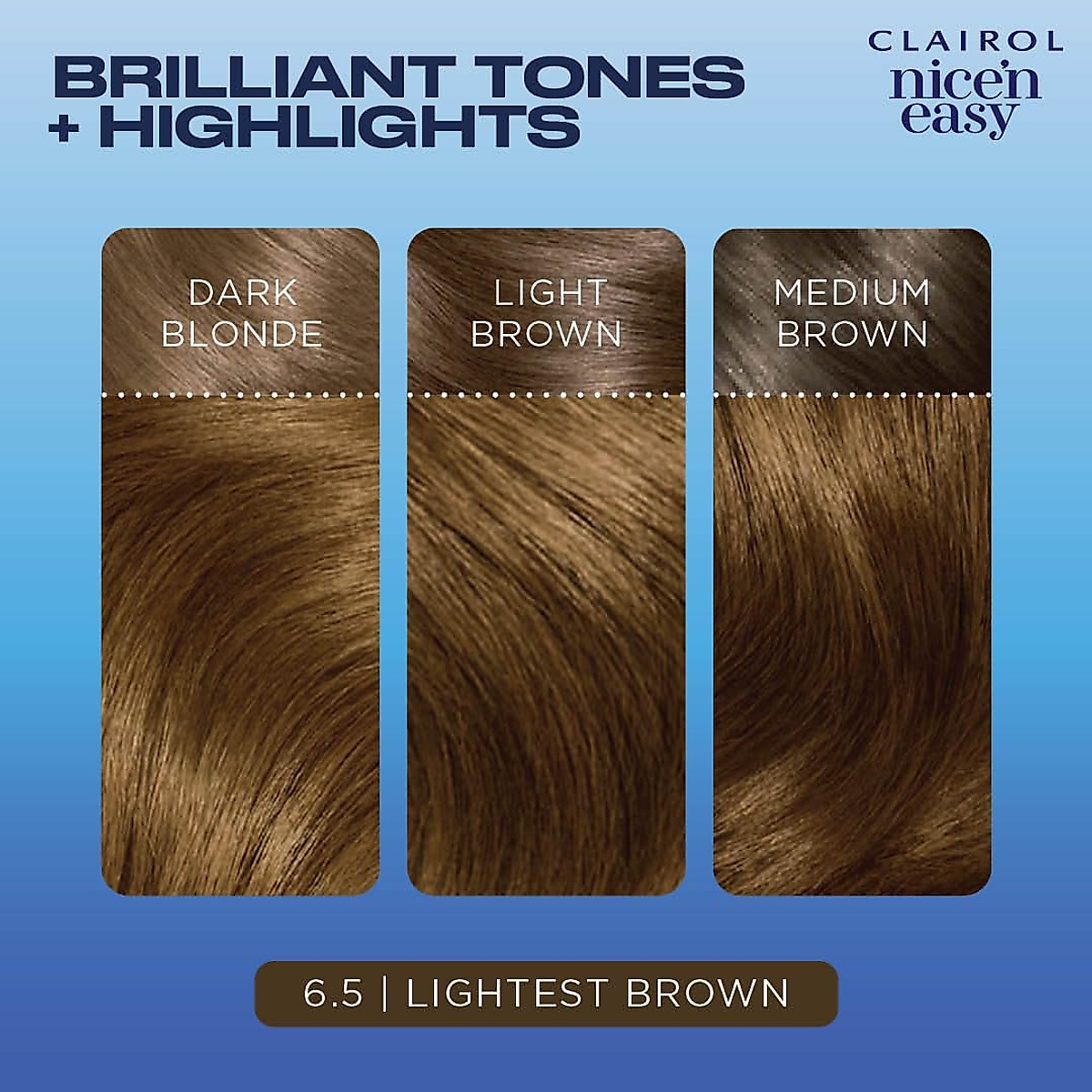 Clairol Nice'n Easy Permanent Hair Dye, 6.5 Lightest Brown Hair Color, Pack of 1