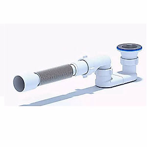 Bath Shower Drain Flat P-Trap 1 1/2" with flexible pipe E015 P Trap for Acrylic bathtubs by Aniplast