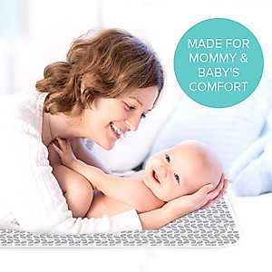 Kushies Deluxe Waterproof Changing Pad Liners - 20 x 30 inches Baby Changing Table Liners - Baby Changing Pads - Diaper Changing Flat Liner Pad Waterproof Portable (Grey Petal)