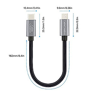 CableCreation USB C Cable Short 0.65 FT, USB-C to Micro USB A OTG Cable, Compatible with DJI Spark/DJI Mavic/Mavic Pro/Mavic Pro Platinum/Mavic Air Controller 0.2m, Space Gray