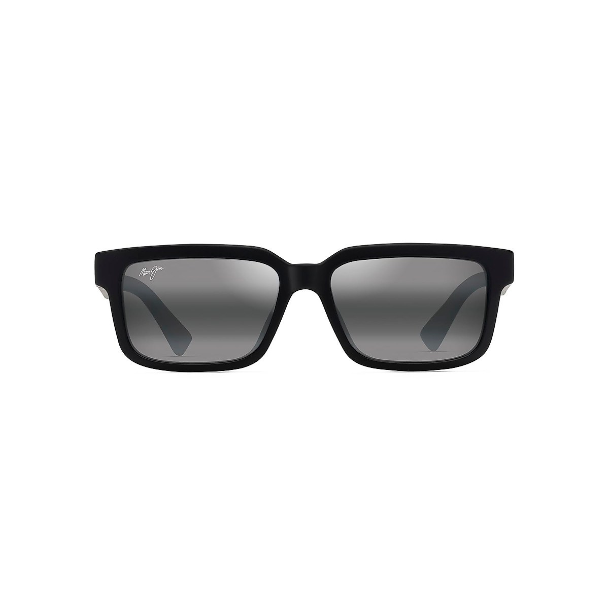 Maui Jim Hiapo AF Rectangle Sunglasses, Matte Black/Neutral Grey Polarized, Extra Large