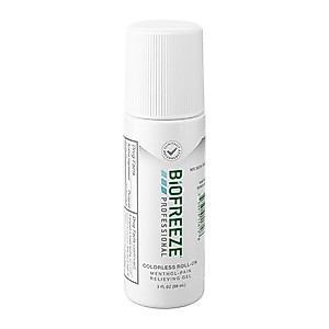 Biofreeze Professional Colorless Pain Relief Roll On, Knee & Simple Backache Relief, Arthritis Pain Reliever, Neck Pain Relief, Cooling Joint Pain Relief, Roll-On Menthol Gel 3 Fl Oz