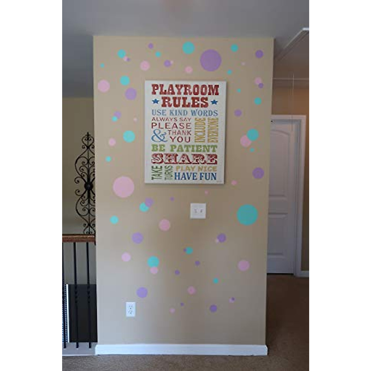 Pastel Polka Dot Wall Decals -Girls Room Decor Stickers Living Room Bedroom, Bathroom, Playroom, Baby Nursery Toddler to Teen DIY Decoration (Pastel)