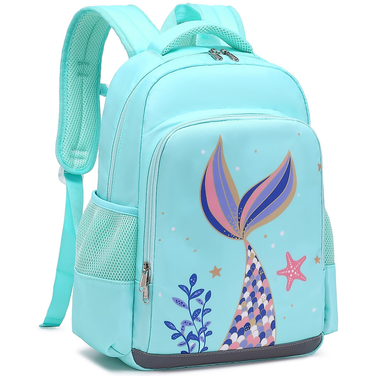 JIANYA Girls Backpack for School Kids Bookbag Kindergarten Elementary Backpack Lunch Box Set, Light Blue