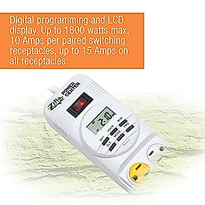 Zilla Reptile Pet Habitat Lighting & Terrarium Heat Power Center Timer, Digital