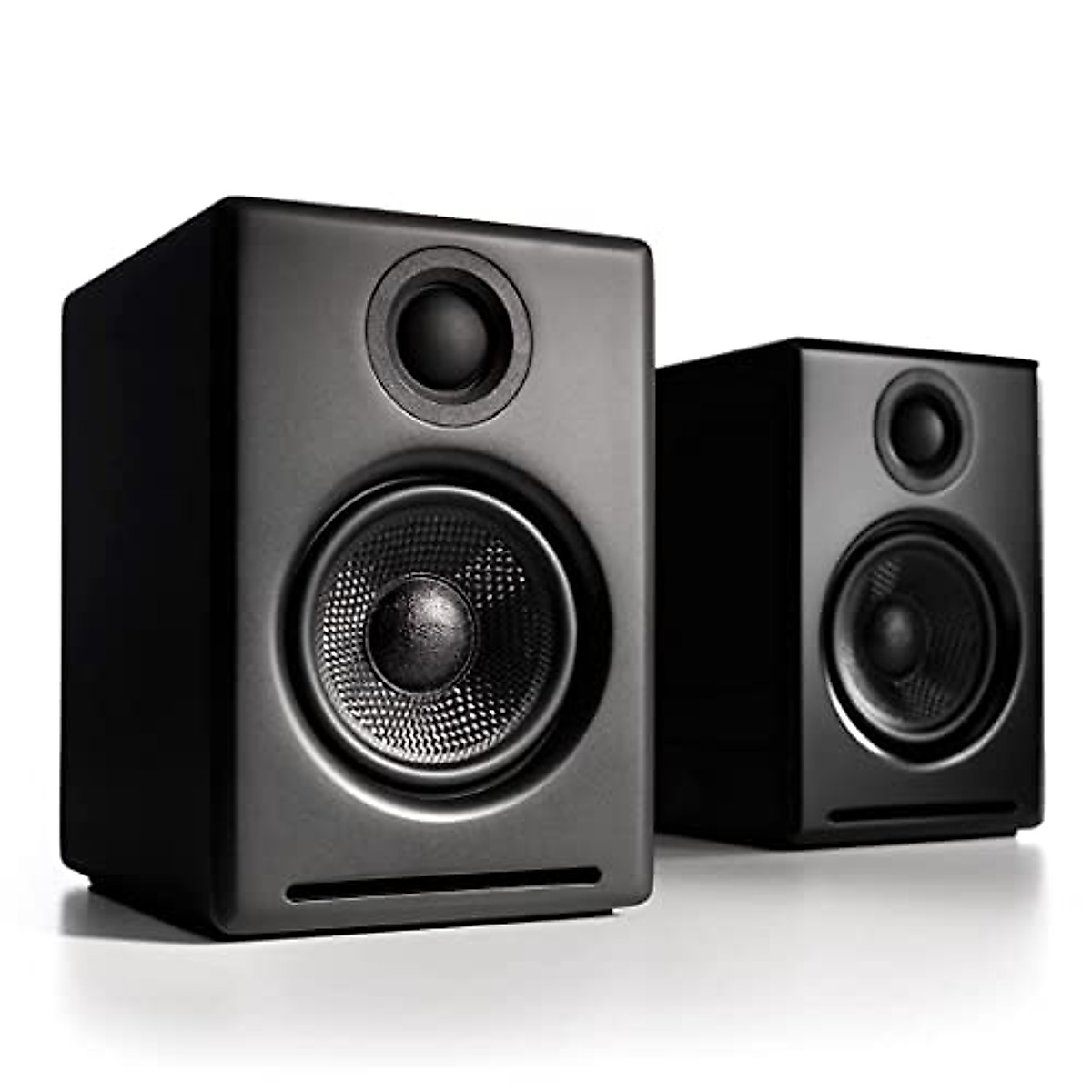 Audioengine A2+ Plus Powered Bluetooth Speakers and DS1 Desktop Speaker Stands Bundle (Black)