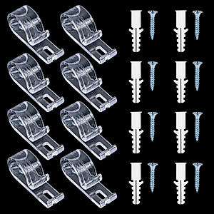 18 Sets Roller Shade Clear Safety Chain and Cord Guide Fixation Hook P Clip Blind Cord Holder Fixation Hook Fixation Hook for Bead Chain for Roller Blinds (Clear)