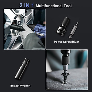 HreFe Cordless Impact Wrench 1/2 inch, 405Ft-lbs (550N.m) Power Impact Drill Set or Tools, 3200RPM High Torque Impact Driver, 2 x 4.0Ah Battery, 4 Sockets, Charger, Electric Impact Gun for Lug Nut