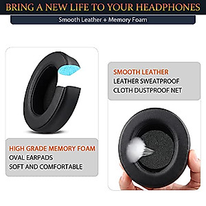 Kraken Pro V2 Replacement Ear Pads Cushions, Oval Earpads for Razer Kraken Pro V2 Razer Kraken 7.1 V2 Headphone Ear Cups Earmuffs Made of Premium Protein Leather & Memory Foam Easy Installation(Black)