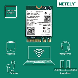 NETELY Wireless-AC 8260NGW NGFF M2 Interface 1200Mbps WiFi Adapter with Bluetooth 4.2, Intel Wireless-AC 8260NGW, Wireless-AC 2.4GHz 300Mbps & 5GHz 867Mbps WiFi Network Card (Wireless-AC 8260NGW)