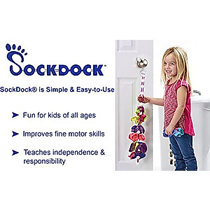 SockDock Sock Organizer for Washing, Drying, & Storing Paired Socks | Adult & Baby Sock Hanger Also Holds Gloves, Scarves, & Underwear | Space-Saving Laundry Sock Holder | 2-Pack, (Pink)