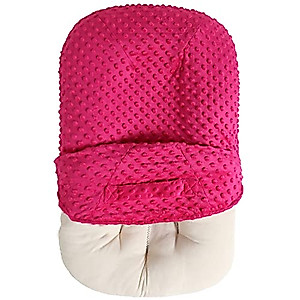 Baby Lounger Cover, Super Soft and Comfortable Premium Minky Dots Newborn Lounger Removable Slipcover Fits for Baby Boys and Baby Girls (Fuchsia Purple)