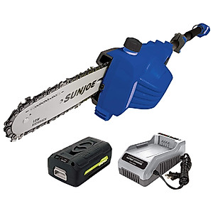 Sun Joe ION8PS2-LT-SJB 40V Amp Cordless Multi-Angle Pole Chain Saw, 8", Kit (w/2.5-Ah Battery + Quick Charger)