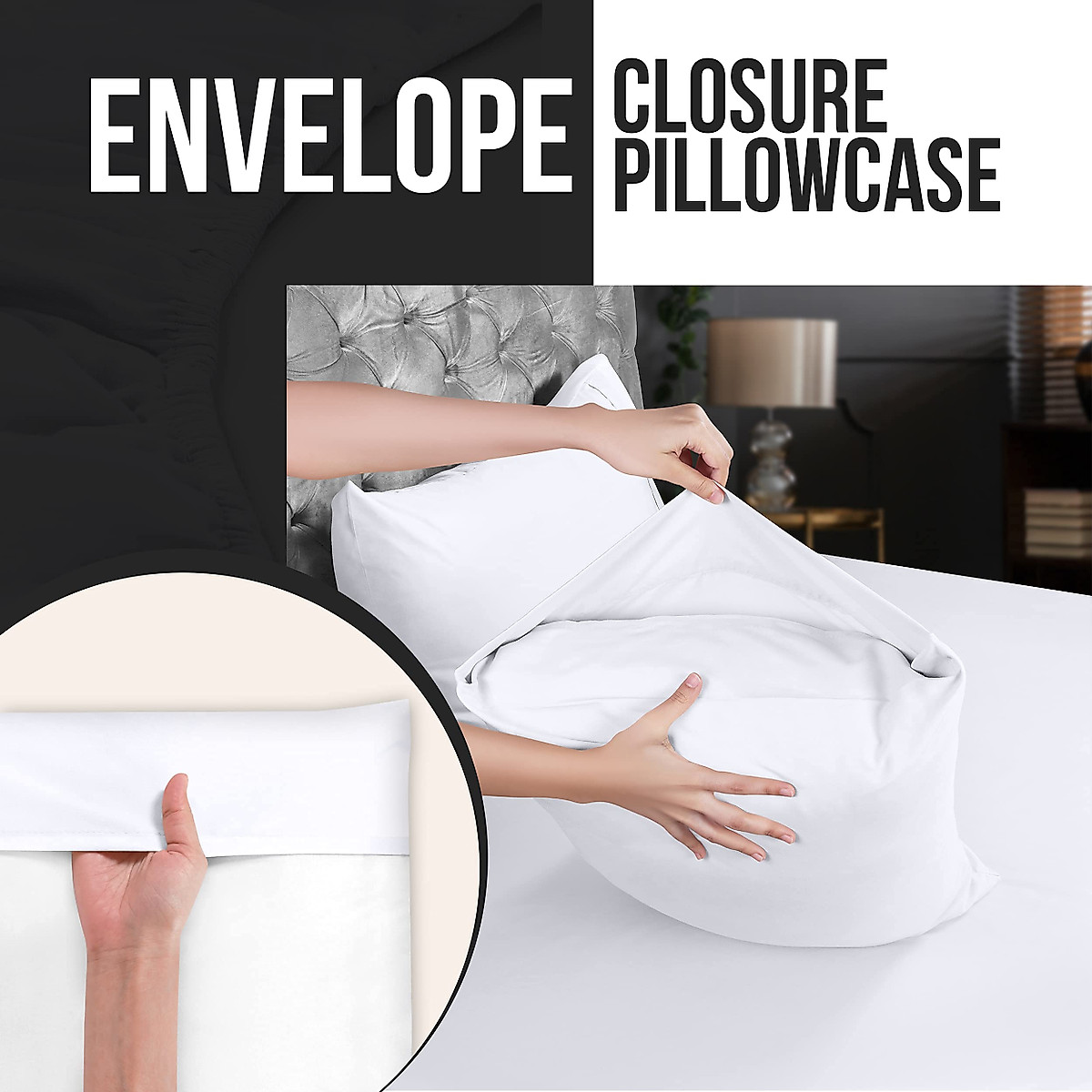 Utopia Bedding King Pillow Cases - 4 Pack - Envelope Closure - Soft Brushed Microfiber Fabric - Shrinkage and Fade Resistant Pillow Cases 20 X 40 (King, White)