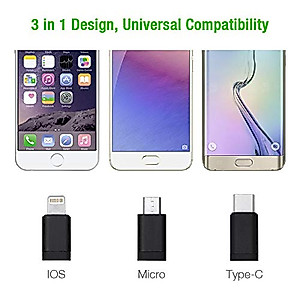 BoxWave Cable Compatible with Lenovo Legion Slim 5i (RTX 4050) - AllCharge 3-in-1 Cable for Lenovo Legion Slim 5i (RTX 4050) - Jet Black