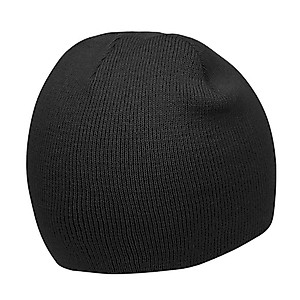 TopHeadwear Cuffless Beanie for Men Women, Unisex Short Beanies Skull Cap, Black
