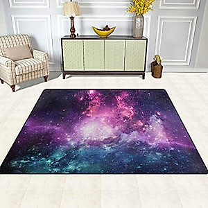 ALAZA Star Nebula Galaxy Space Non Slip Area Rug 5' x 7' for Living Dinning Room Bedroom Kitchen Hallway Office Modern Home Decorative