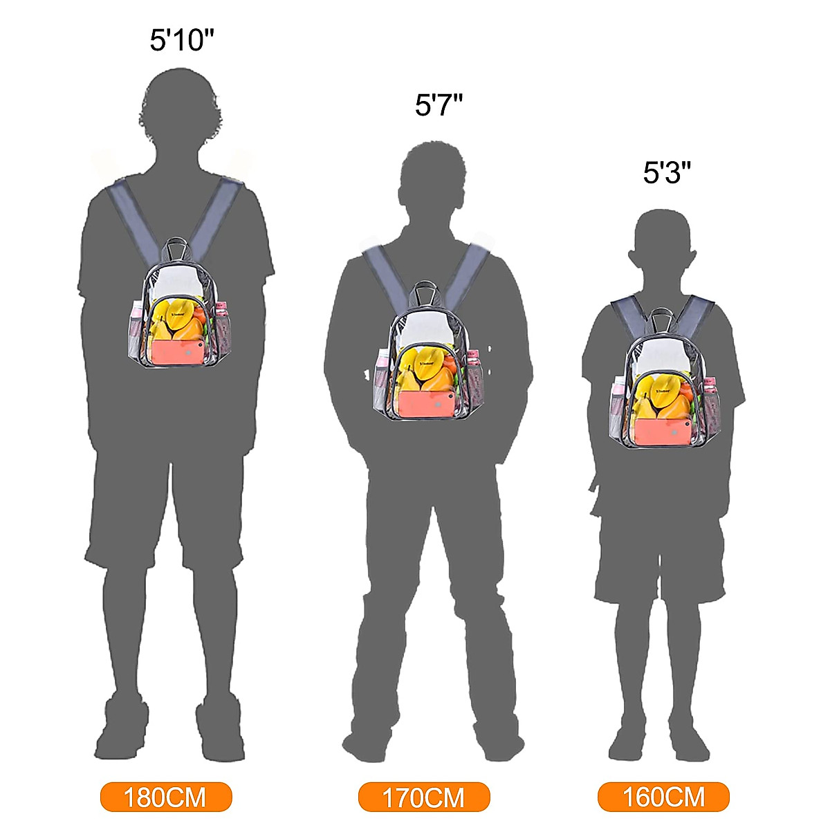 Slumou Mini Clear Backpack Stadium Approved for Women Men Heavy Duty See Through Transparent Pvc Backpacks for School Work Travel（Black）