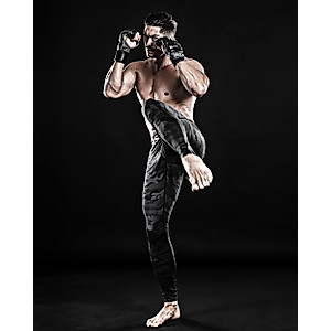 DRSKIN Men’s Compression Pants Tights Leggings Sports Baselayer Running Athletic Workout Active (DMBB04, L) Black