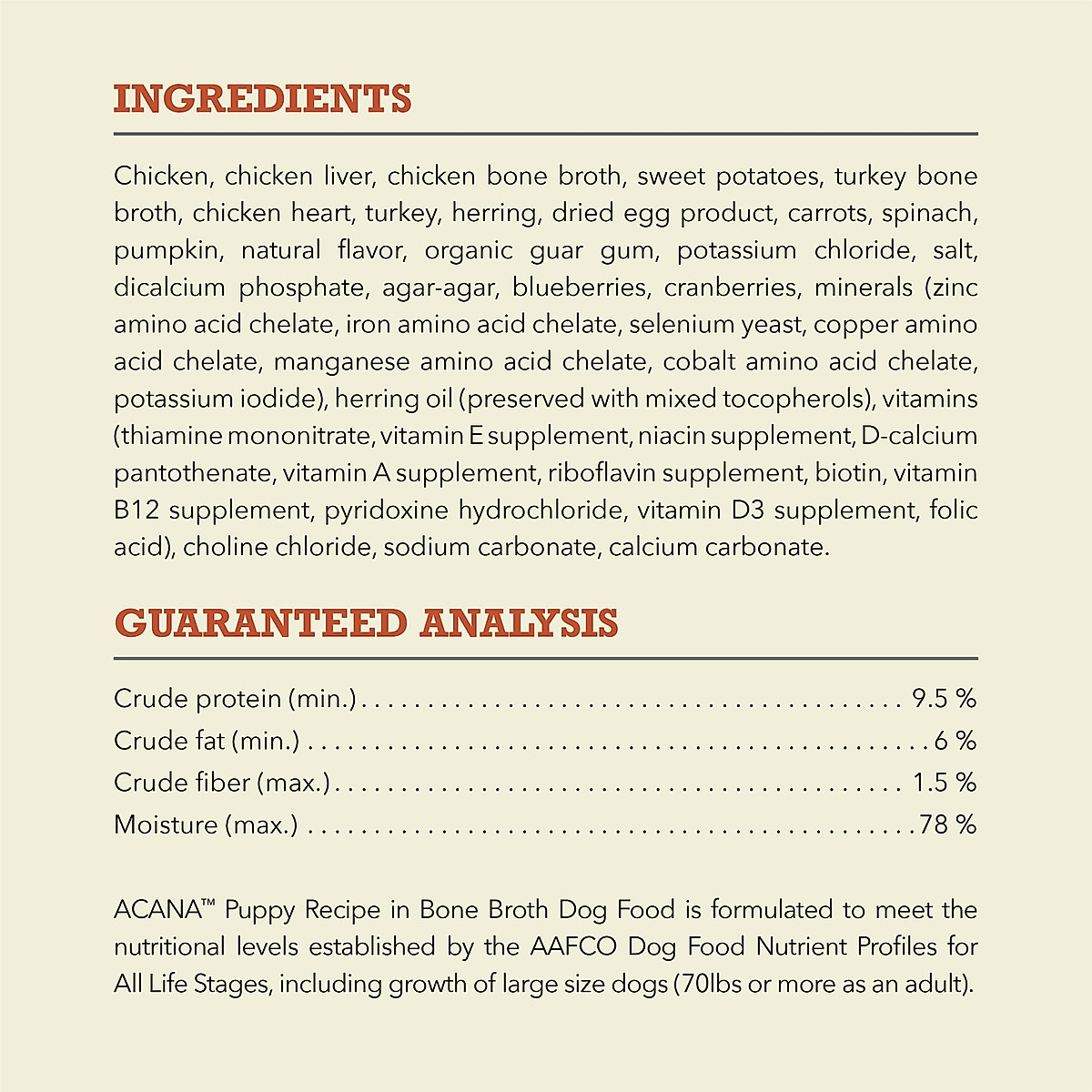 ACANA Premium Pate Wet Dog Food, Puppy Recipe in Bone Broth, 12.8oz (Case of 12)