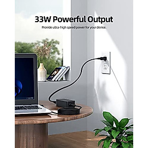 Charger for Asus Chromebook C202S C202SA C202 C202SA-YS02 C202SA-YS01 (Not Fit for 40W C202SA-YS04) Laptop, (UL Certified Safety), Round Connector, 33W