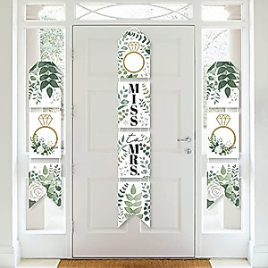Big Dot of Happiness Boho Botanical Bride - Hanging Vertical Paper Door Banners - Greenery Bridal Shower and Wedding Party Wall Decoration Kit - Indoor Door Decor