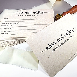 321Done 4x6 Advice and Wishes for the Mr. & Mrs. Cards, Made in USA - Kraft Tan, Rustic, Boho, Minimalist Wedding & Bridal Shower Fill-in Prompts Cardstocks - Set of 50