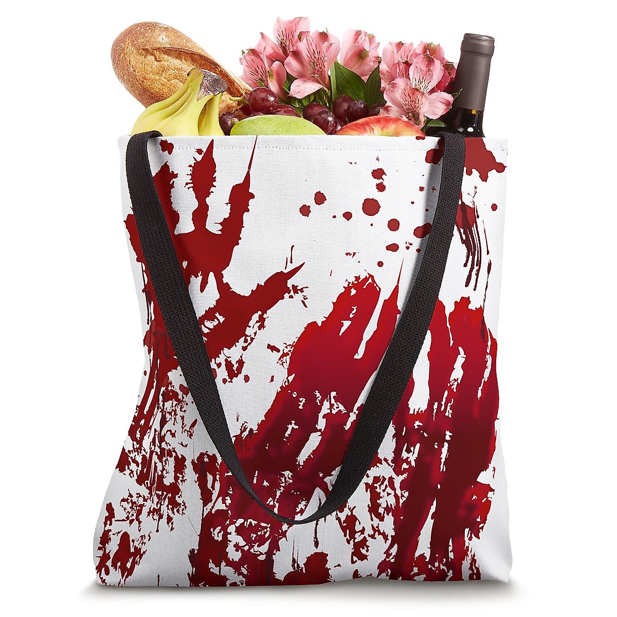 Bloody Red Blood Splatter Halloween Zombie Horror Graphic Tote Bag