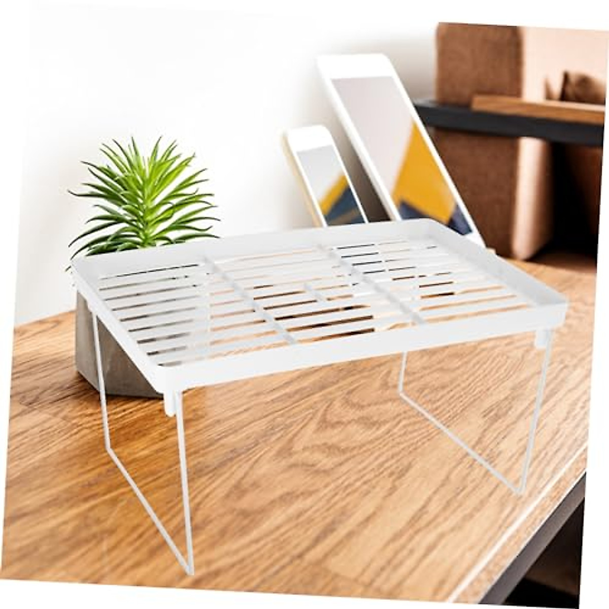 Garneck Multi-Functional Storage Holder White Pp Storage Stand Makeup Organizers Tabletop Storage Shelf