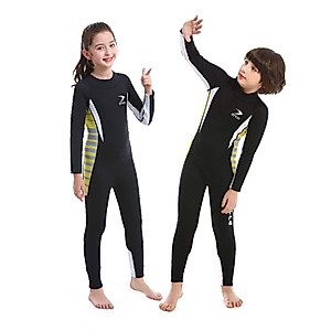 2.5mm Neoprene Kids full Wetsuit, One Piece Swimsuit for boys and girls, Children Diving Suit with Back Zip for Swimming, Diving, Snorkeling and Other Water Sports