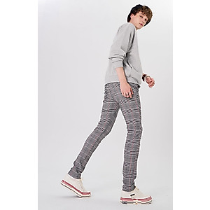 Plaid&Plain Men's Plaid Pants Skinny Dress Pants for Men Skinny Chino Pants Men 7301 Plaid-11-28X30