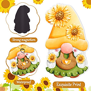 12Pcs Sunflower Gnome Refrigerator Magnets Spring Sunflower Party Decorations Spring Sunflower Refrigerator Magnets Sunflower Spring Gnome Fridge Garage Door Magnets for Fridge Car Mailbox Decor