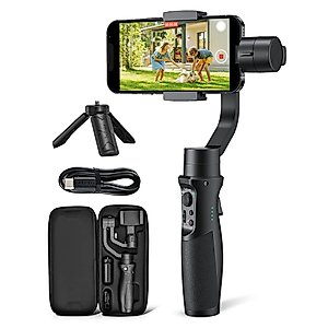 Gimbal Stabilizer for Smartphone, 3-Axis Phone Gimbal for Android and iPhone 15,14,13,12 PRO, Stabilizer for Video Recording with Face/Object Tracking, 600 °Auto Rotation - hohem iSteady Mobile Plus