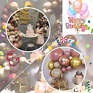 Boho Balloon Garland Arch Kit - 162Pcs Double Stuffed Dusty Rose Balloon Blush Pastel Pink Chrome Rose Gold Crean Peach Nude Balloons for Birthday Baby Shower Bridal Wedding Party Decorations