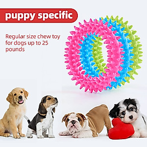 Hurray 3 Pack Puppy Teething Chew Toys for Relieve Itching and Clean Teeth - Dog Toys for Small Dogs, Puppies Dog Teething Toys - Size Small, Pet Supplies Rubber Dental Chew Toy - Up to 15 lbs